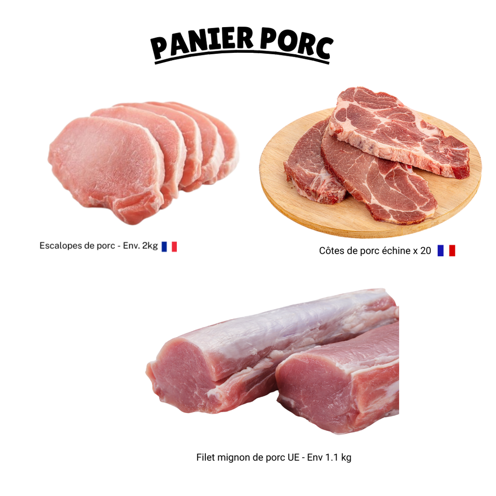 Panier Porc frais VPF 3 éléments - 5.9 KG | Panier du Clos